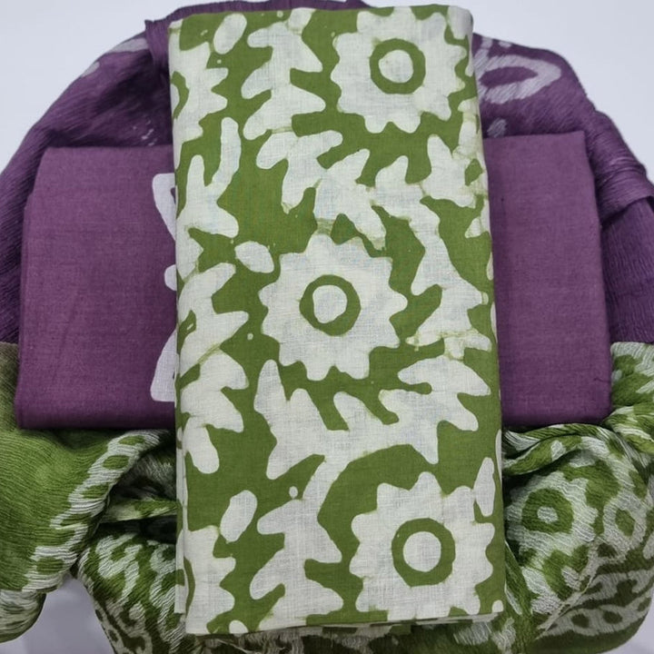 Jaipur Silk's Hand Block Print Unstitched Cotton suits and saree ...