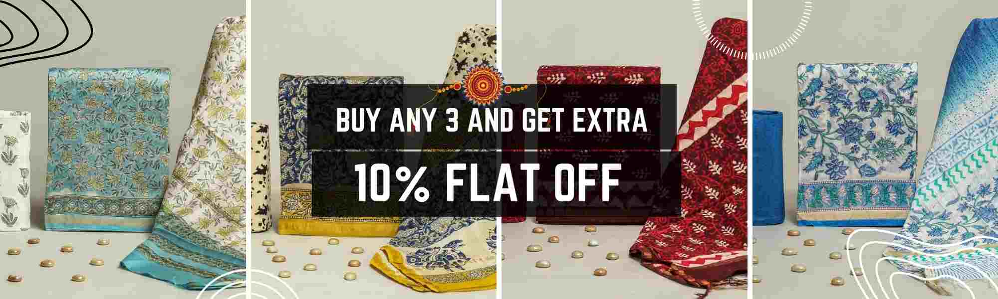 Jaipur Silk's Hand Block Print Unstitched Cotton suits and saree ...